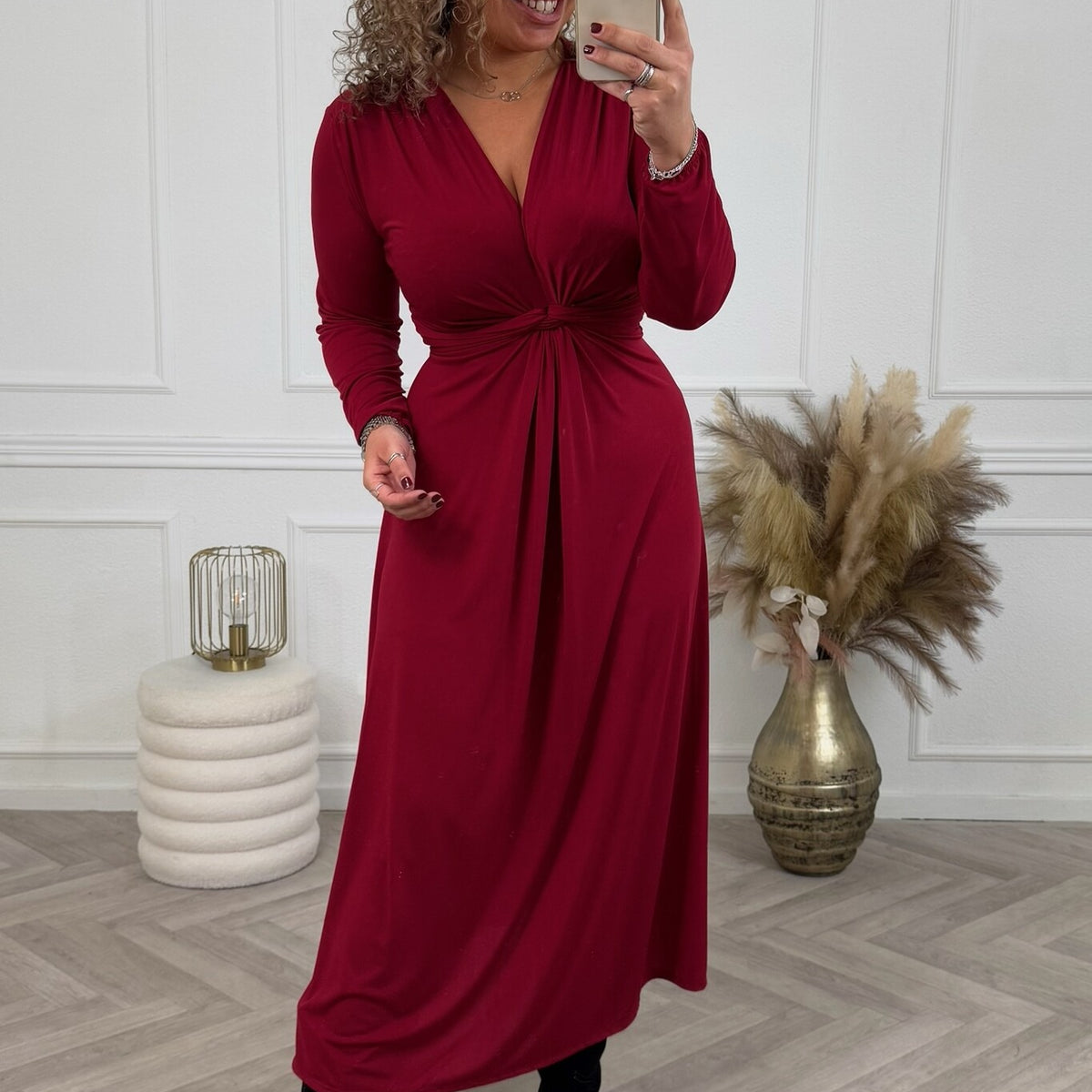 Curvy Knotted Fall Dress - Red – Lots of Goodies